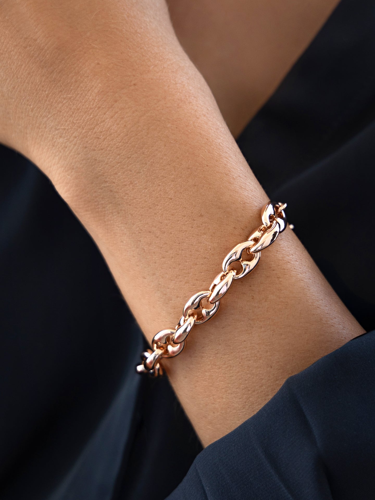 Chunky Link Bracelet, Rose – Millo Beauty