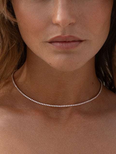 Diamanté String Necklace, Rose Gold Plated – Millo Beauty