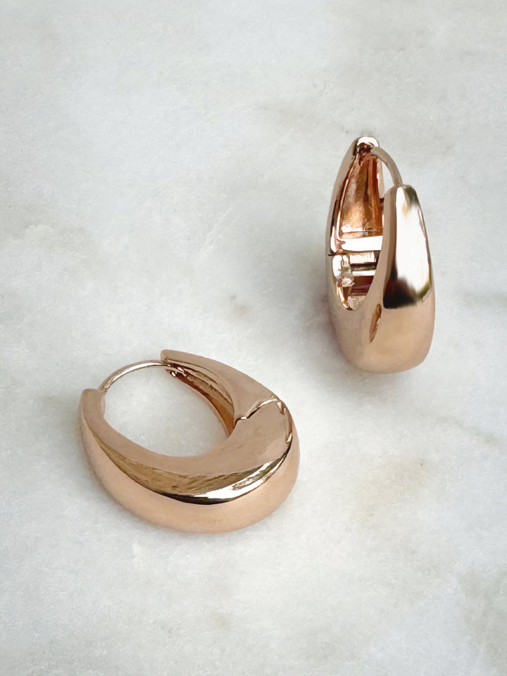 Oval Hoop Earrings, Rose – Millo Beauty